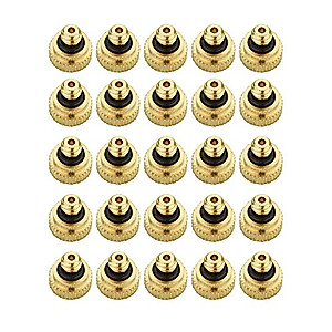 Bluecell 10pcs 0.3MM Orifice 10/24 Screw Thread Brass Cold Misting Nozzle & 10pcs Misting Brass Plug for Outdoor Cooling System Green House Irrigating System