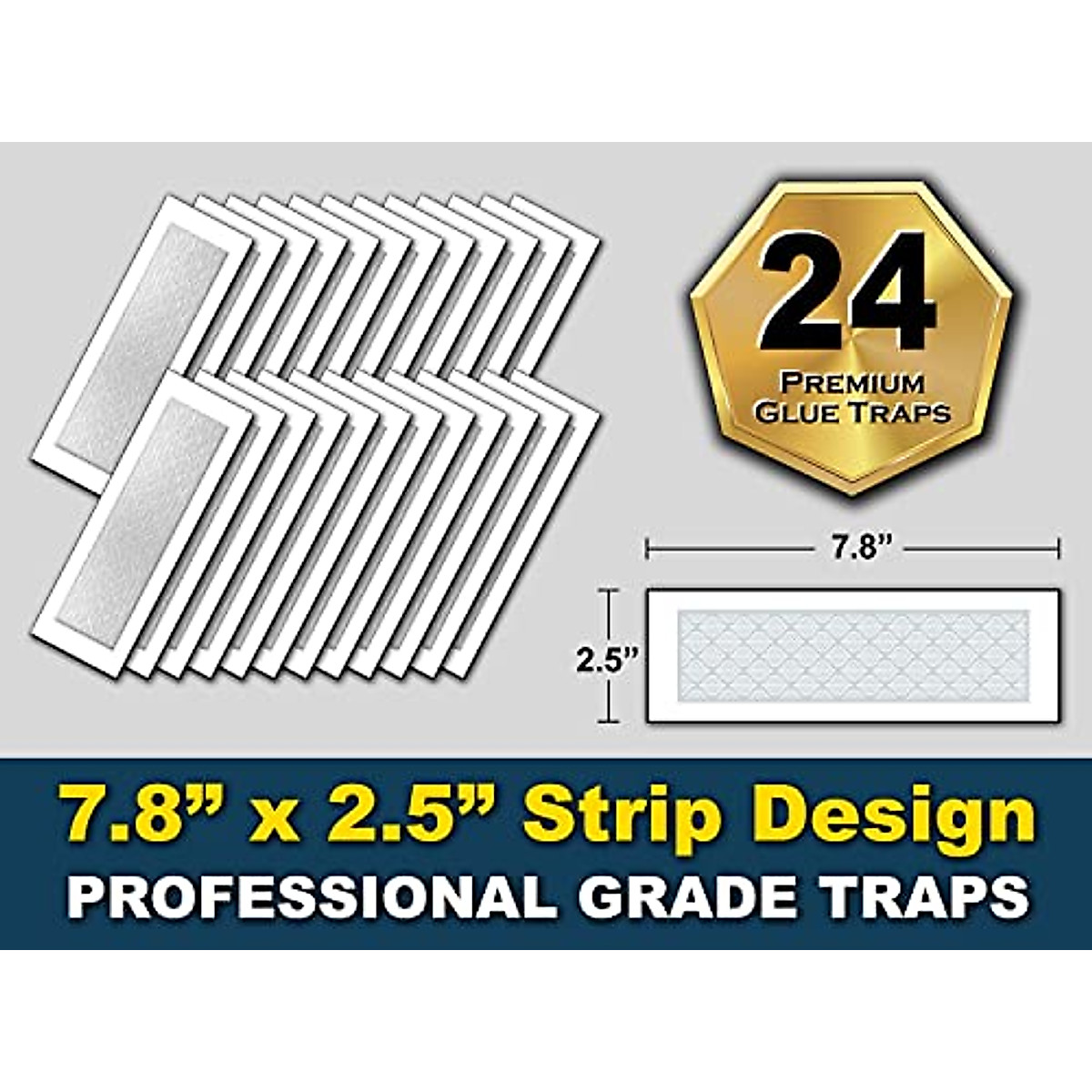 MaxGuard Glue Trap Strips (24 Traps) Non-Toxic Extra Sticky Glue Board Pre-Baited with Fruity Scent Attractant Trap & Kill Insects, Bugs, Spiders, Crickets, Scorpions, Cockroaches, Centipedes, Mice