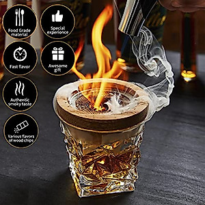 MOEYURO Wood Chips for Smoker 6 Pack Smoker Wood Chips Include Cherry Hickory Oak Apple Peach Mesquite 20g Each Smoker Chips for Cocktail Mens Gifts