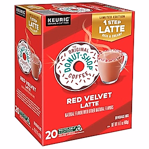 The Original Donut Shop One-Step Red Velvet Latte, Keurig Single Serve K-Cup Pods, 20 Count