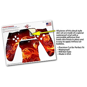 WraptorSkinz Skin Wrap compatible with Sony PS5 DualSense Controller Fire Flower (CONTROLLER NOT INCLUDED)