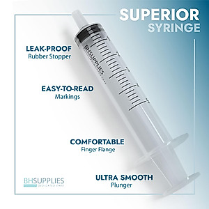 10ml Syringe Sterile with Luer Slip Tip, BH SUPPLIES - (No Needle) Individually Sealed - 100 Syringes