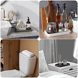 Gurygo 10" Ceramic Bathroom Vanity Tray for Kitchen Counter – Soap Dispenser Trays - Bathroom Tray - Kitchen Tray for Soap Bottles Organization (White, Set/1)