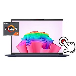 Lenovo IdeaPad Slim 5 16" WUXGA (1920 X 1200) IPS Touch Laptop, AMD Ryzen 7 7730U (8 Core) 2 GHz, 16GB RAM, 512GB PCIe SSD, Backlit Keyboard, Fingerprint Reader, Windows 11, Abyss Blue, EAT Cloth