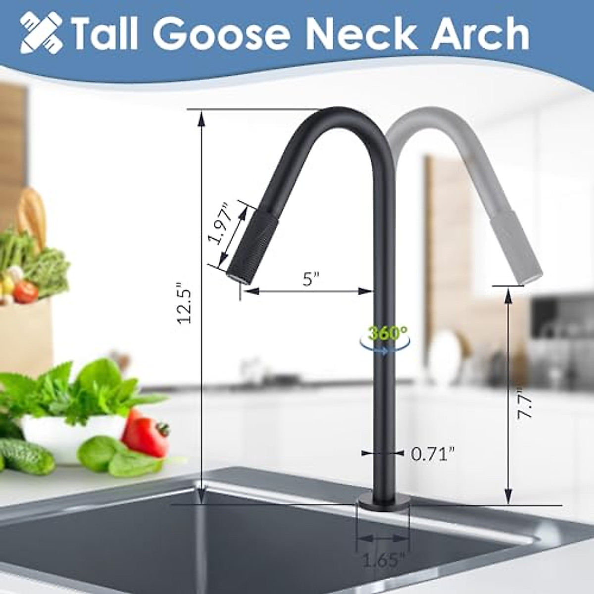 Sanliv Drinking Water Purifier Faucet,Matte Black RO Faucet,Filtered Water Faucet for Kitchen Bar Sink,Pure Cold Water Filter Tap for Reverse Osmosis Filtration System