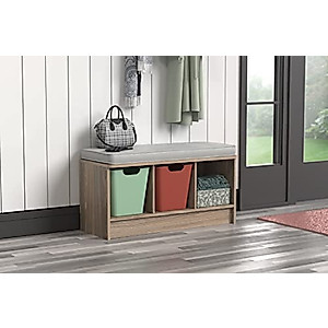 ClosetMaid 3258 Cubeicals 3-Cube Storage Bench, Natural Gray with Gray Cushion