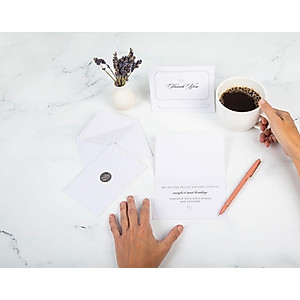 Funeral Thank You Cards with Envelopes | Sympathy Cards with Meaningful Message | Set of 25 with Decorative Envelopes and Stickers for Envelope Closure