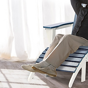 Aoodor Outdoor Adirondack Ottoman - Weather-Resistant HDPE Patio Footrest for Ultimate Relaxation