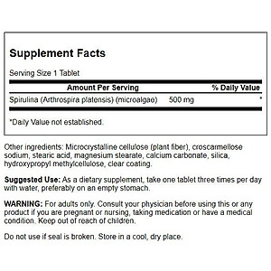 Swanson Spirulina 500 Milligrams 180 Tabs