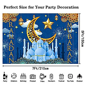 Ramadan Backdrop,7x5Ft Ramadan Mubarak Sign Backdrop for Muslim, Ramadan Mubarak Decorations for Home,Ramadan Decorations for Wall Background