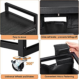 Herture Laundry Basket, 3 Compartment Laundry Hamper, 3 x 10 Gal (38L), with Shelf Rolling Laundry Sorter Organizer, Pull- Out Laundry Sorter with 3 Removable Laundry Bags Black PF01XLB