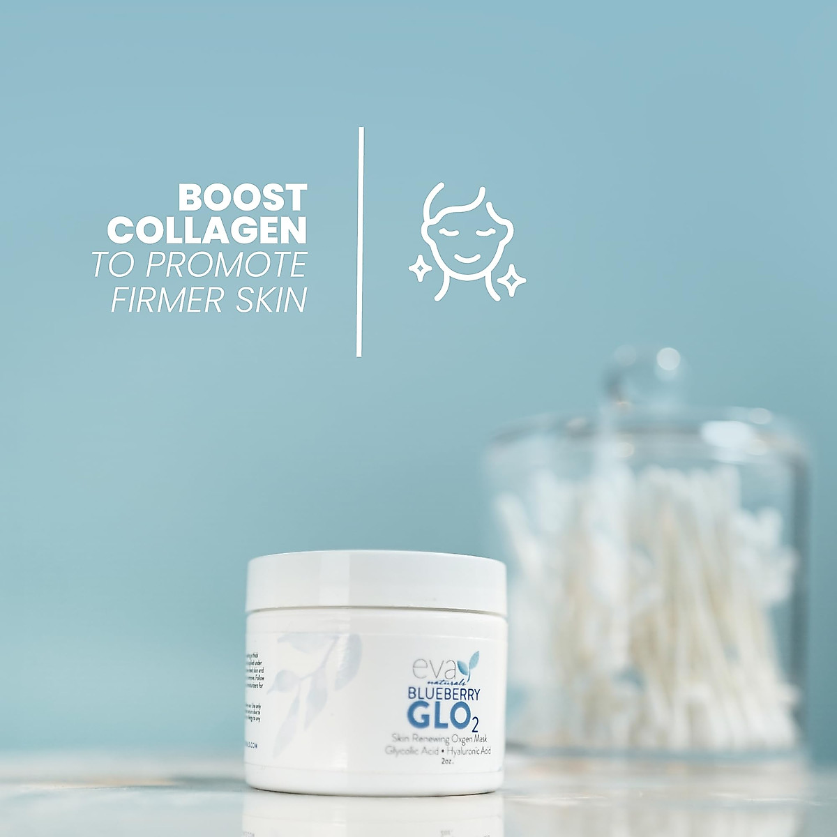 Eva Naturals GLO2 Oxygen Clay Masks For Face Skin Care - Exfoliating Pore Minimizer Face Masks Skin Care - Anti-aging Facial Skin Care Products - Hydrate & Restore All Skin Types - 2 Oz