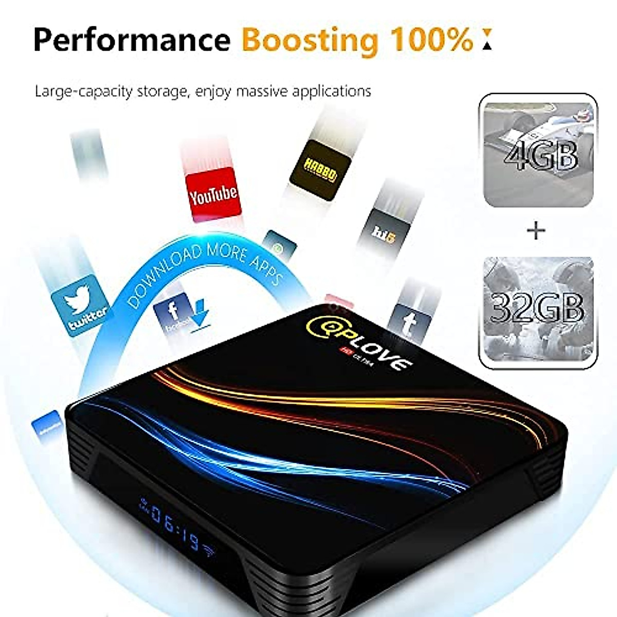 Android TV Box 11.0, 4GB RAM 32GB ROM RK3318 Quad Core 64bit Android Box Supports 2.4G+5G Dual WiFi Bluetooth 4.0 USB 3.0 Ultral 3D 4K Smart TV Box