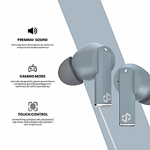 dyplay True Wireless Earbuds with Mic,Active Noise Cancelling Bluetooth 5.0 in-Ear Headphones with Premium Stereo Sound,Touch Control and Wireless Charge,Type C 10min Fast Charge 2H Playtime