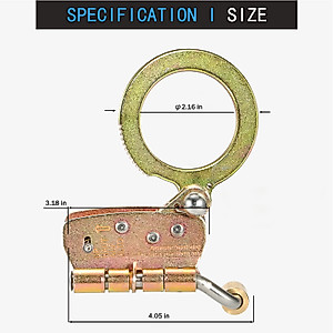 FHFallArrest Fall Protection Rope Grab with Anti-Panic Feature, Auto-Trail Double Locking Rope Grabs Fall Arrester, Used with 5/8” Lifeline Rope, for Construction, Climbing, Comply to ANSI/OSHA