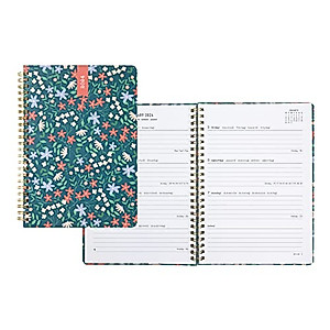 Letts Spring Valley Weekly/Monthly Planner, 12 Months, January to December, 2024, Wiro Binding, A5 Size, 8.25" x 5.875", Multilingual, Green (C082376-24)
