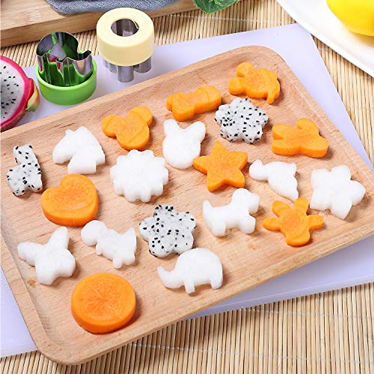 Magigift 1.5" Vegetable Cutter Shapes Set - Mini Cookie Cutters Fruit Cookie Pastry Stamps Mold for Kids Baking and Food Supplement Tools Accessories (20pack)