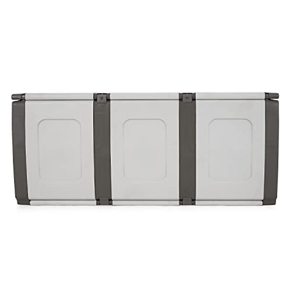 Homeplast Bold Indoor Outdoor Plastic Storage Trunk Resin Deck Box for Storing Pillows, Patio Cushions, and Firewood, 79 Gallon Capacity, Gray/Anthracite