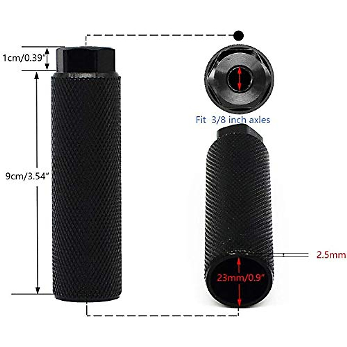 wansha Bike Pegs - High Strength Alloy Foot Pegs for BMX and Bicycle