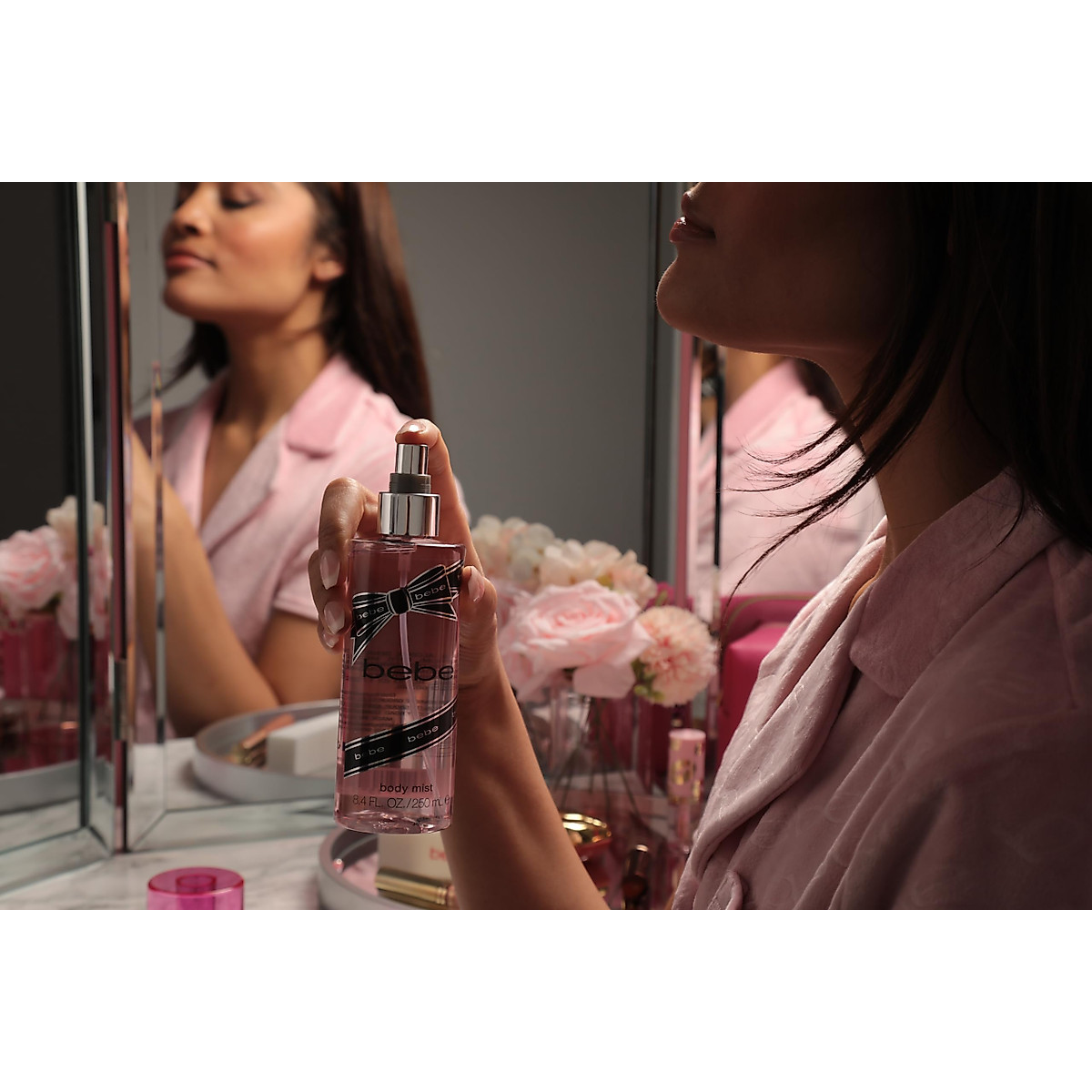 Bebe Silver Body Mist - Body Spray for Women with Mango, Tuberose, Peony, Jasmine, Rose, Cedarwood, Musk, and Sandalwood Long-Lasting Fragrance Mist - 8.4 Fl Oz Pack Of 2