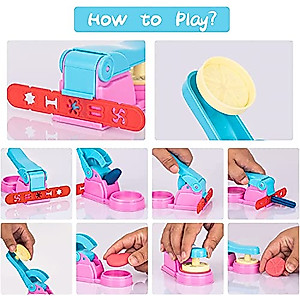 Dough Tools for Kids, 40Pcs Dough Kitchen Creations Set Includes Accessories Molds Scissors Rolling Pin with Storage Bag, Party Pack Dough Toys for Kids Toddlers Boys Girls