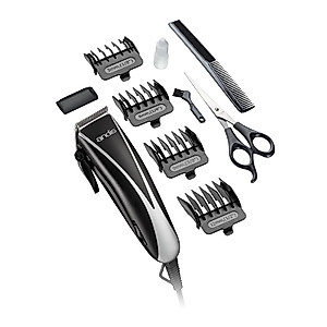 Andis Ultra Clip Adjustable Blade 10-Piece Home Haircut Kit, Black