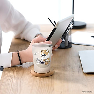 東亜金属(Toa) mofusand 53-2035 2-Way Vacuum Double Layer Tumbler, M, Office, Work Desk, Cup, Hot and Cold Insulation, Holder, Cup, Cute, Cat