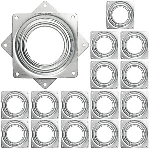 Fasmov 16 Pack 4-Inch Lazy Susan Turntable Bearings, 5/16” Thick Swivel Plate for Serving Trays, Kitchen Cabinet, Craft Project, Makeup Holder, Silver