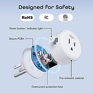 Geeni DOT Smart Wi-Fi Outlet Plug, White, (2 Pack) – No Hub Required – Works with Amazon Alexa and Google Assistant, Requires 2.4 GHz Wi-Fi