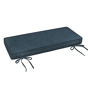 sutailocus Bench Cushion Double Piping Indoor/Outdoor Bench Cushion Bench Cushions for Indoor Furniture, Indoor Window/Piano/Porch Swing Cushion with Adjustable Ties (30x14x3, Deep Blue)