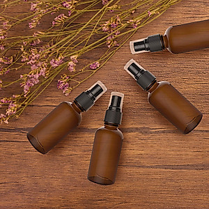 Nylea 8 Pack Amber Spray Bottles 2oz - [THE PERFECT SPRAY] - Empty Glass Bottles For Cleaning Solutions - Best Refillable MIST SPRAY Pack Perfume Atomizer [2oz]