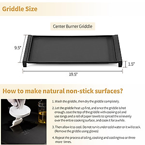 WB31X24738 Griddle Replacement Parts for GE Stove Parts WB31X24998 Top Griddle Plate General Electric Gas Range Parts Cast Iron Center Griddle JGS760SPSS JGB735SPSS Flat Top Pan 1 Pack