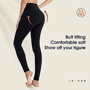 Occffy Workout Leggings for Women High Waisted Gym Legging Yoga Pants Tummy Control Pantalones de Mujer Black