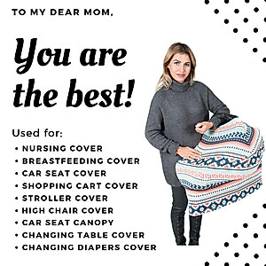 Premium Soft - Baby Car Seat Canopy, Nursing Cover, Breastfeeding Cover, Shopping Cart Cover, Stroller Sunshade, High Chair Cover, Car Seat Covers for Girls and Boys, Baby Seat Cover - Aztec