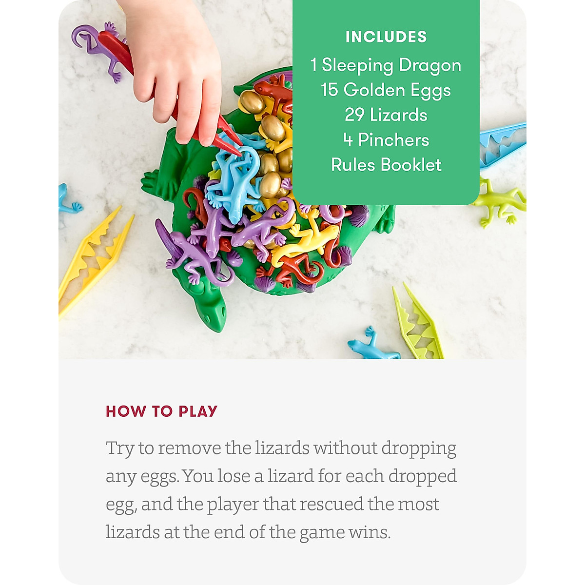 SimplyFun Dreaming Dragon - A Game for Kids Based on Steady Hands, Concentration, and A Little Luck - 2 to 4 Players - Kids Game Ages 6 & Up