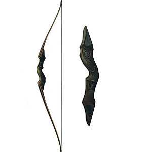 60" Archery Takedown Longbow and Arrow Set Adult Right Hand Hunting Wood Bow American Longbow 25-60Lbs Draw Weight (Bow, 25 Lbs)