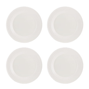 Mikasa Swirl White 16 Piece Dinnerware Set, Service for 4