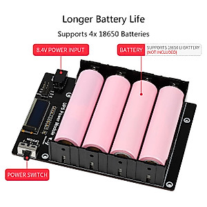 Bicool Waveshare Uninterruptible Power Supply UPS Module for Jetson Nano Developer Kit(A02 & B01), Stable 5V Power Output Real Time OLED Monito