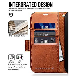 OCASE Compatible with iPhone 15 Pro Wallet Case, PU Leather Flip Folio Case with Card Holders RFID Blocking Kickstand [Shockproof TPU Inner Shell] Phone Cover 6.1 Inch 2023, Retro Brown