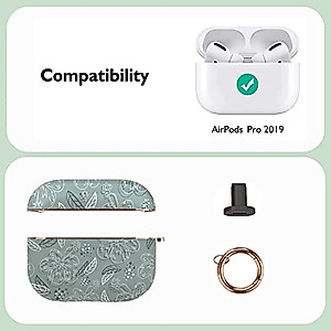 Airpod Pro Case Designed for Apple Airpods Pro 2019 with Portable Keychain and Cute Skin, Shockproof Air Pod Pro Hard Case Cover for Women Girls, (Blue)