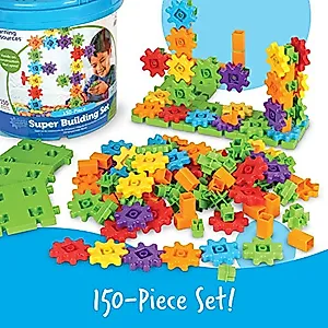 Learning Resources Gears! Gears! Gears! Super Building Toy Set, STEM Toys, Construction Toys, Gears for Kids, 150 Pieces, Ages 3+