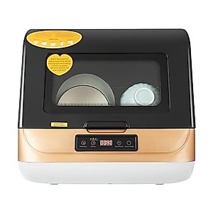 WenDissy Mini Portable Countertop Dishwasher, Compact Dishwasher with 3 Washing Programs, 360° Rotating, Dishwasher Automatic Dish Washing Machine For Dorm, RV, Apartment (Gold)
