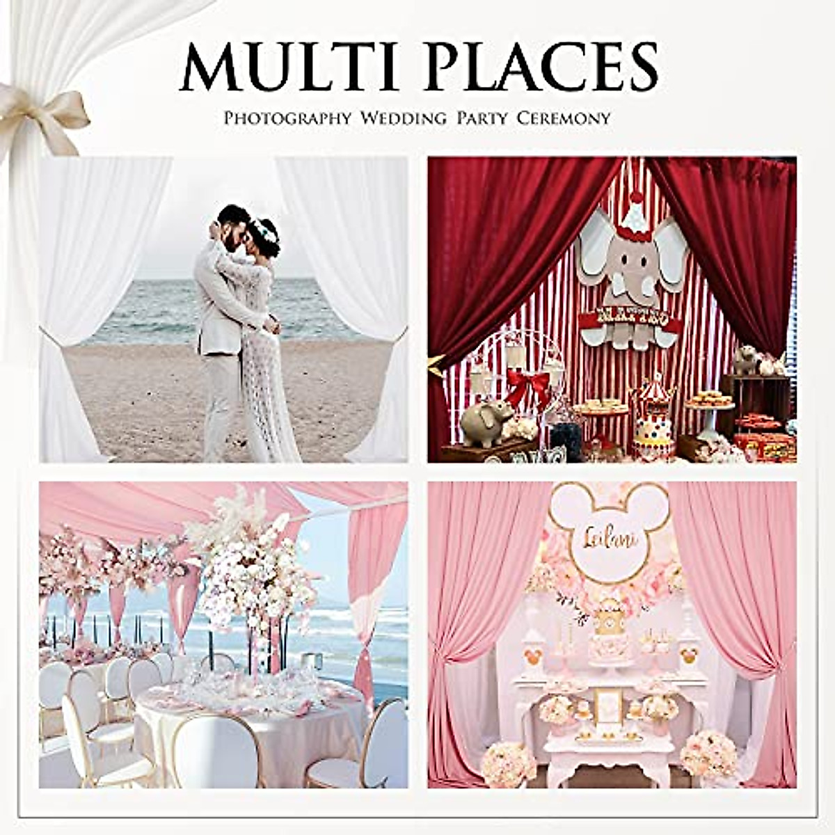 StangH Black Backdrop Curtains for Parties - 10 ft Curtain Drapes for Partition Room Dividers Curtains Waterproof Home Theater Studio Backgrounds Wedding Stage Stand Panels, 2 Panels