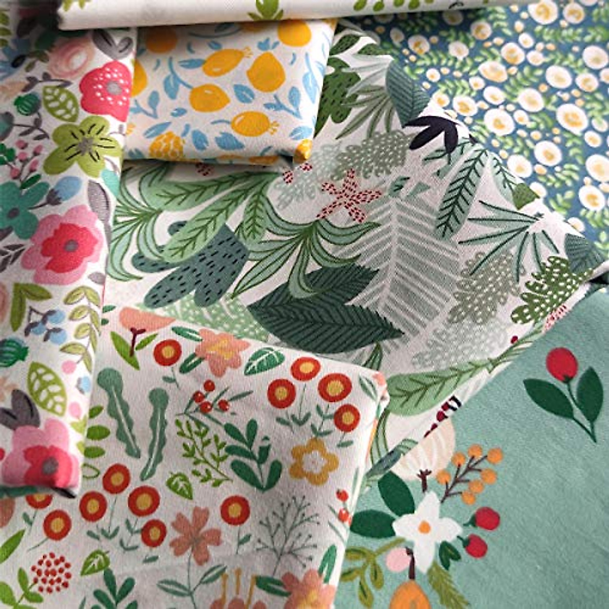 Misscrafts 7pcs Quilting Fabric 18" x 22" 100% Cotton Craft Fabric Bundle Squares Fat Quarters Multicolored for Patchwork DIY Sewing Scrapbooking Cactus