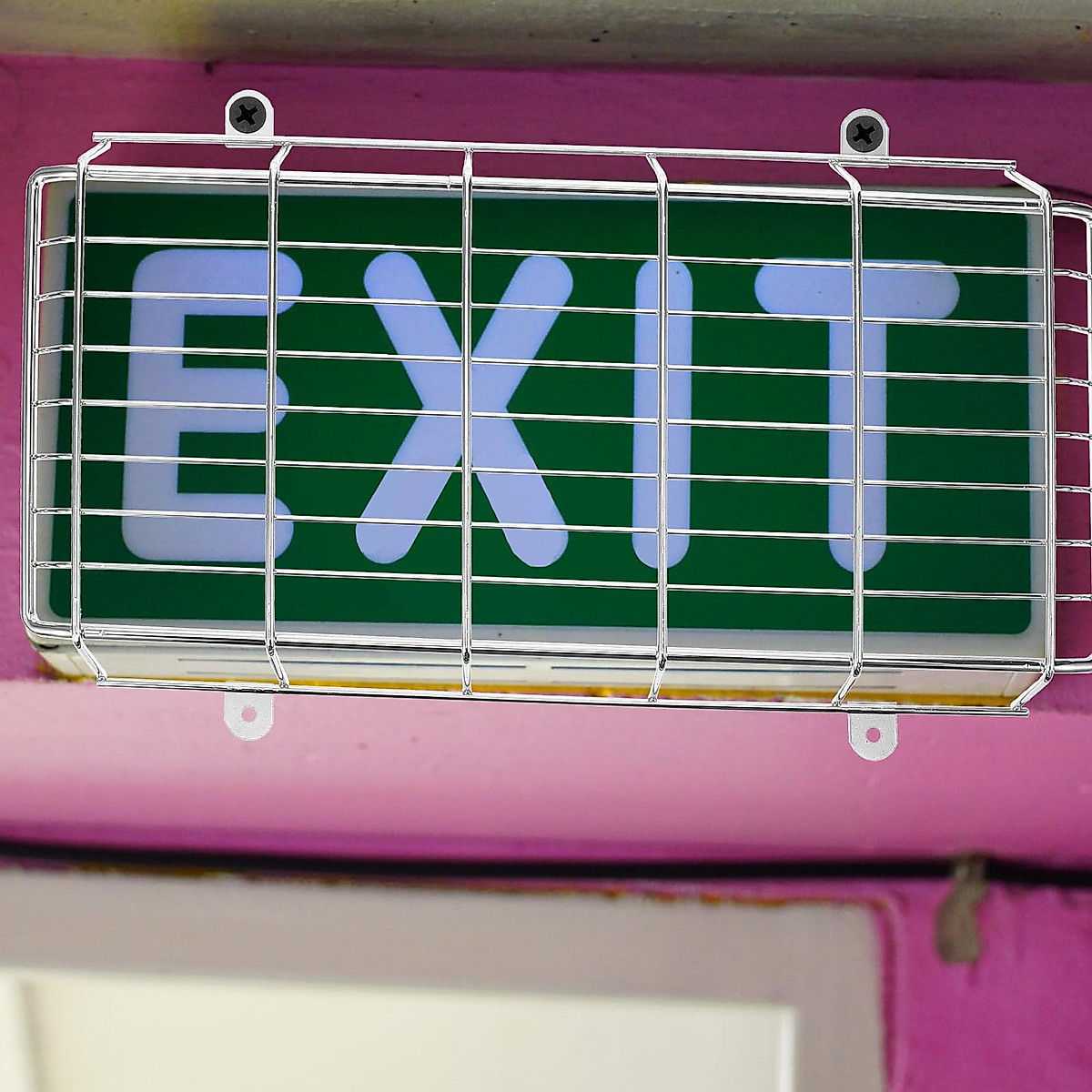 Gadpiparty Guard for Emergency Light Exit Sign Protective Guard Protective Guard for Emergency Light Stainless Steel Emergency Light Wire Guard