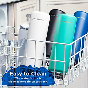 ThermoProof Hot & Cold Insulated Stainless Steel Water Bottle, Durable Leak Proof Gym Bottles for Men, Women & Kids, Double Walled Vacuum Bottles - 2 Lids (Blue, 22oz)