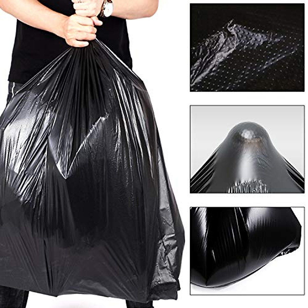 65 Gallon Trash Bags,25 Pack Extra-large Black Heavy Duty Trash Can Liners,Trash bags Garbage Bags for Indoor and Outdoor Use