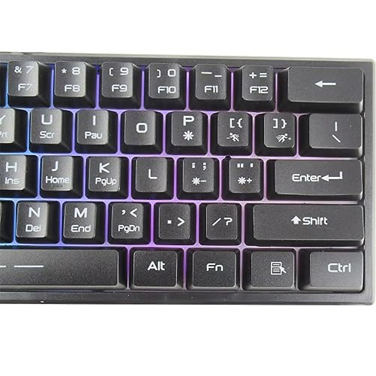61 Keys RGB Backlit 60% Wired Gaming Keyboard and Mouse Combo, Quiet Ergonomic Waterproof Mini Compact 60 Percent Keyboard, for PC Mac PS4 Xbox Gamer, Typist, Travel