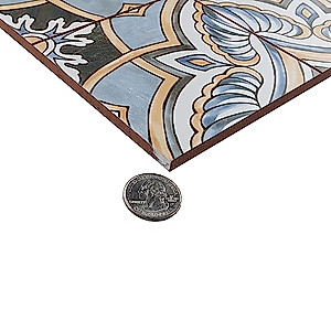 SomerTile FPEHMGBL Harmonia Grove Blue 13" x 13" Ceramic Floor and Wall Tile