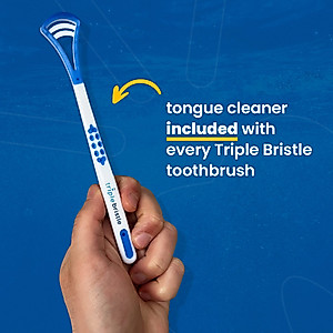 Triple Bristle Original Sonic Toothbrush | Rechargeable 31,000 VPM Tooth Brush | Patented 3 Head Design | Angled Bristles Clean Each Tooth | Dentist Created & Approved Original